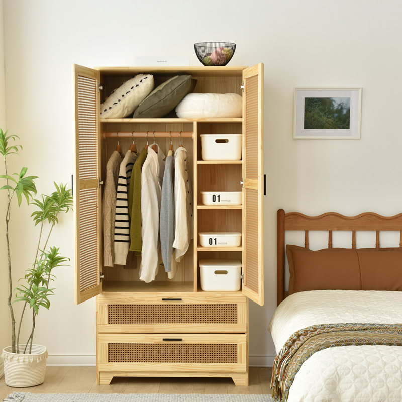Georgios Solid Wood Armoire Natural